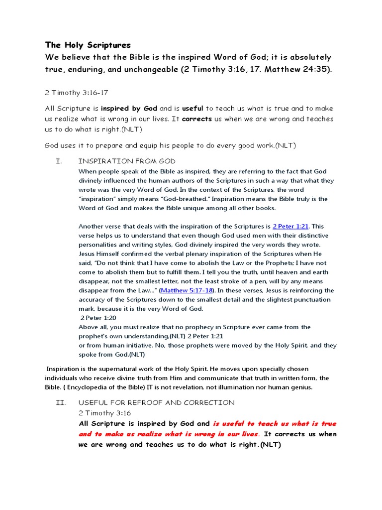 The Holy Scriptures | PDF