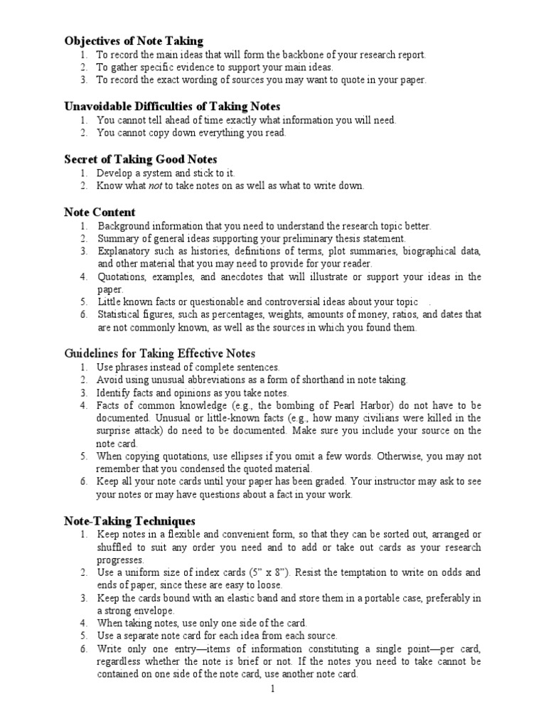 Note Taking | PDF | Ellipsis | Linguistics