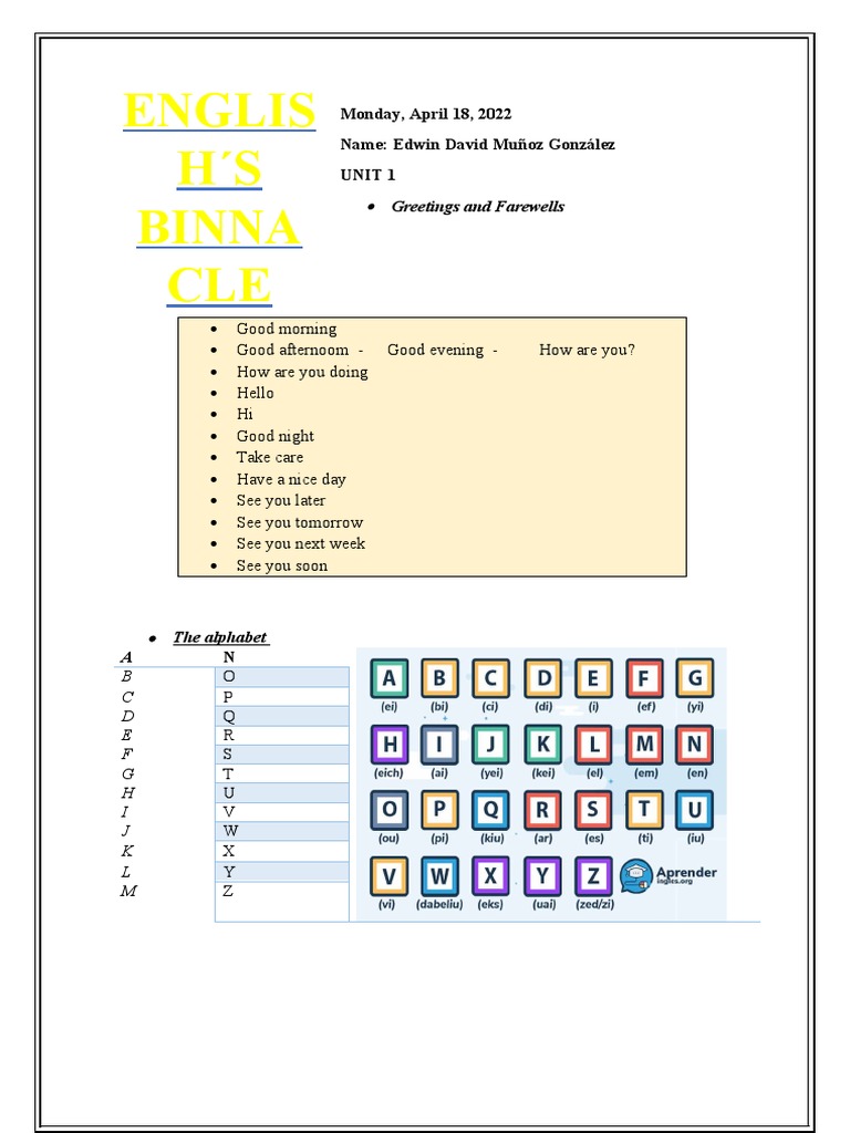 David Muñoz UNITS 1,2 AND 3 | PDF