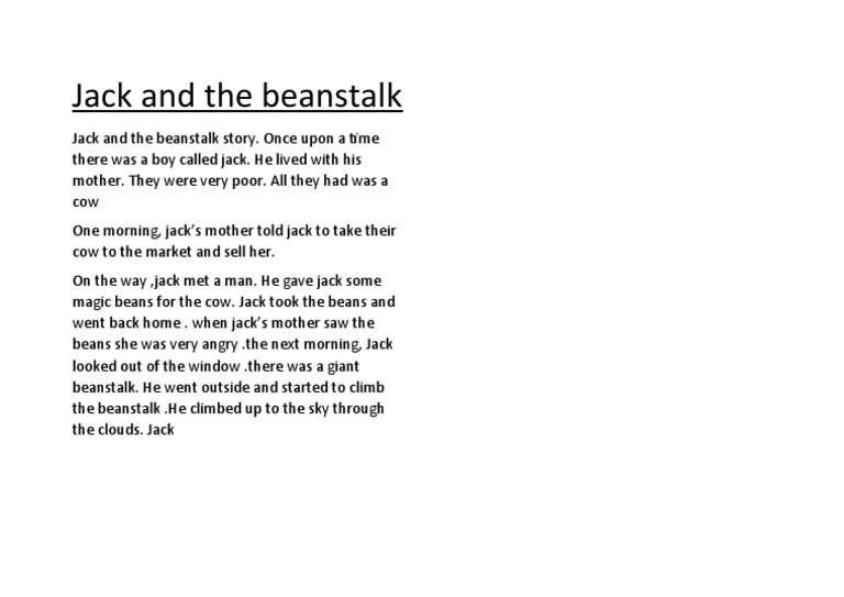 Jack and The Beanstalk | PDF