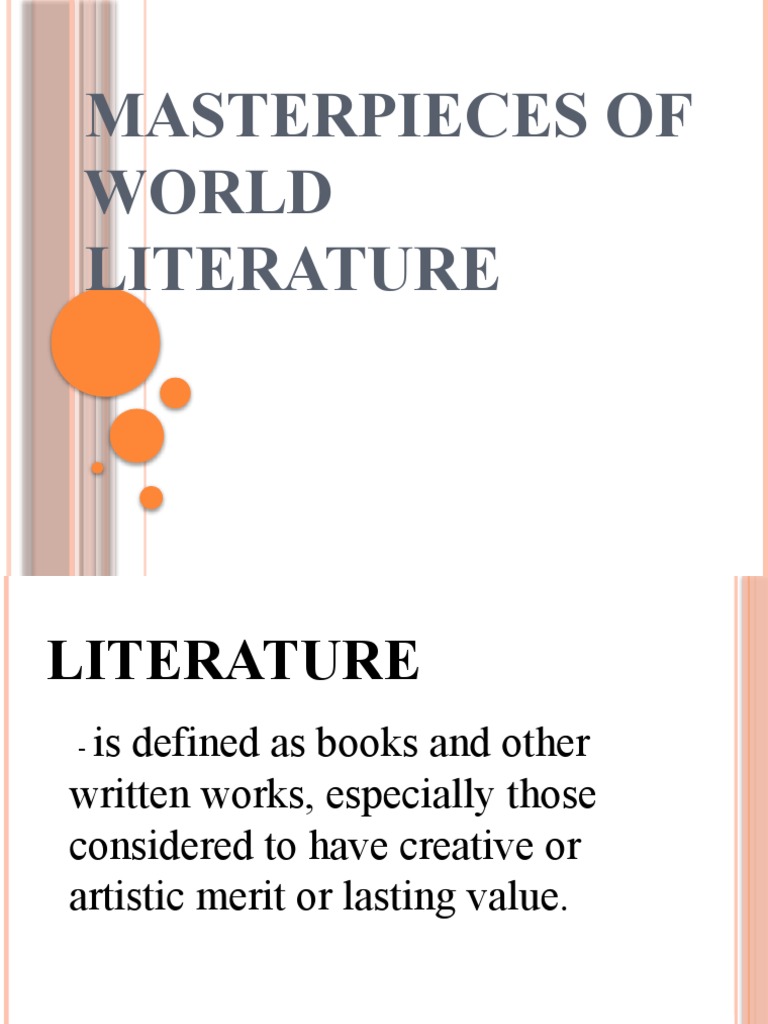 Masterpieces of World Literature Summary | PDF