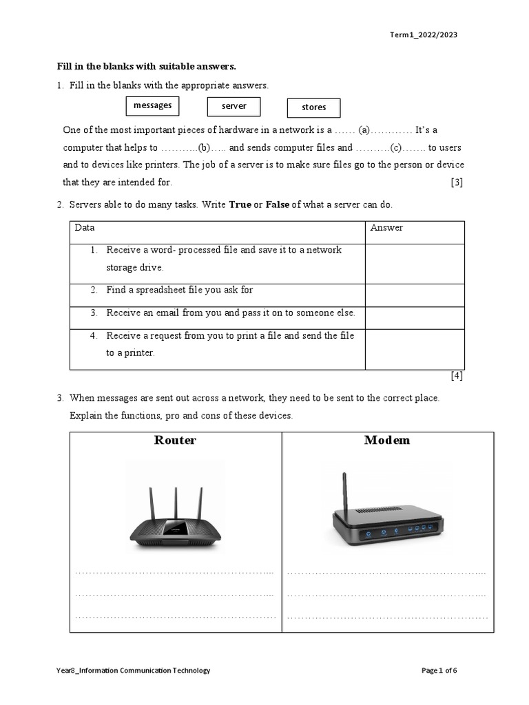 Year 8 | PDF | Computer Network | Server (Computing)