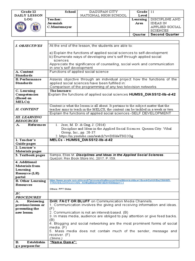 DLP Diass 2022 Cot | PDF | Teaching Method | Cognition