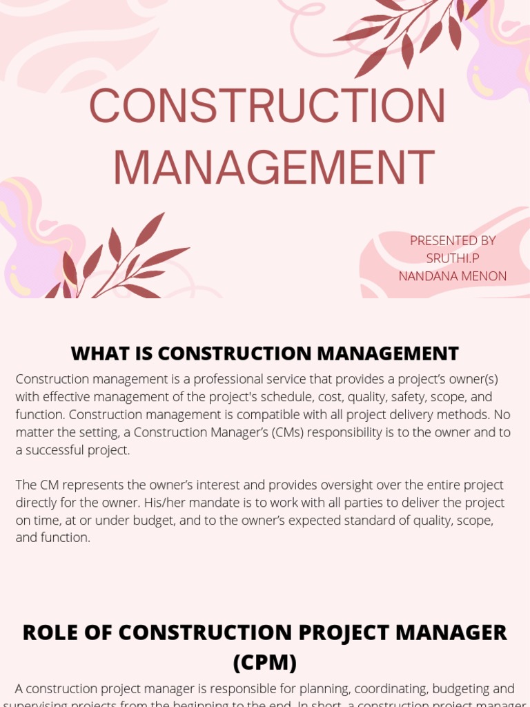 Construction Management | PDF | Project Management | Business