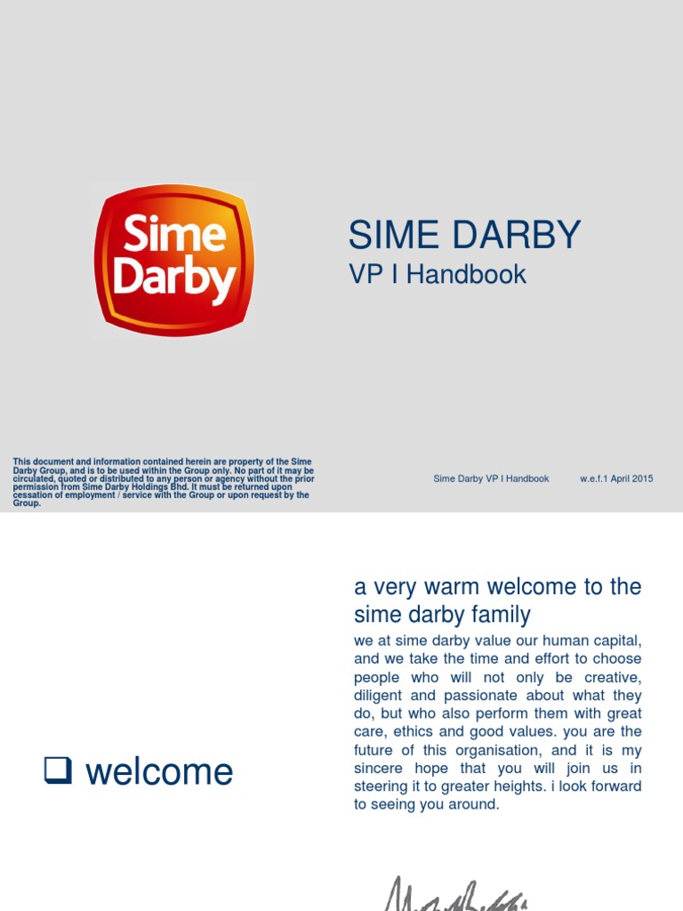 Sime Darby: VP I Handbook | PDF | Probation | Insurance