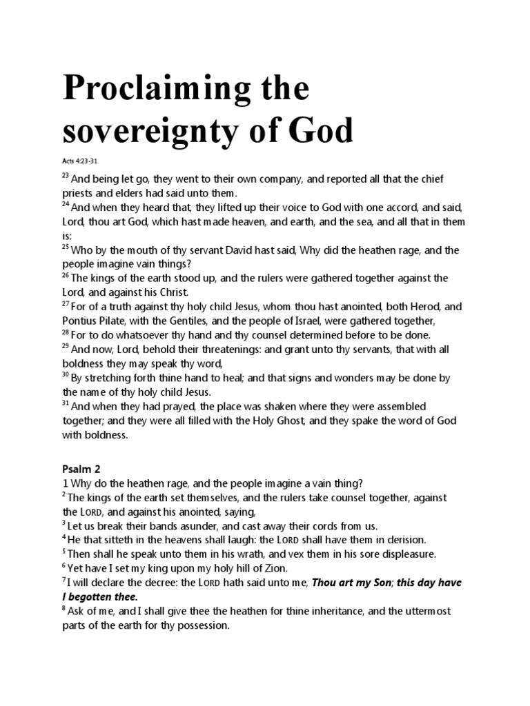 Proclaiming The Sovereignty of God | PDF | Jesus | God