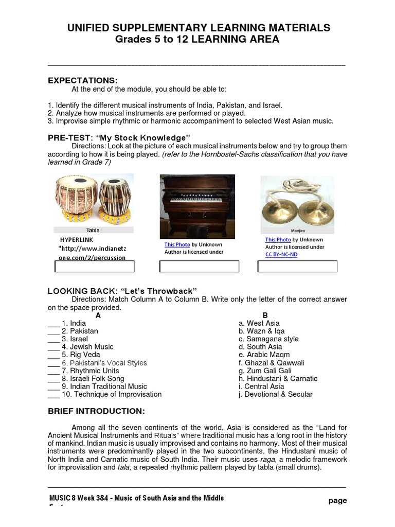 Music Grade 8 - Q3 - W3-4 | PDF