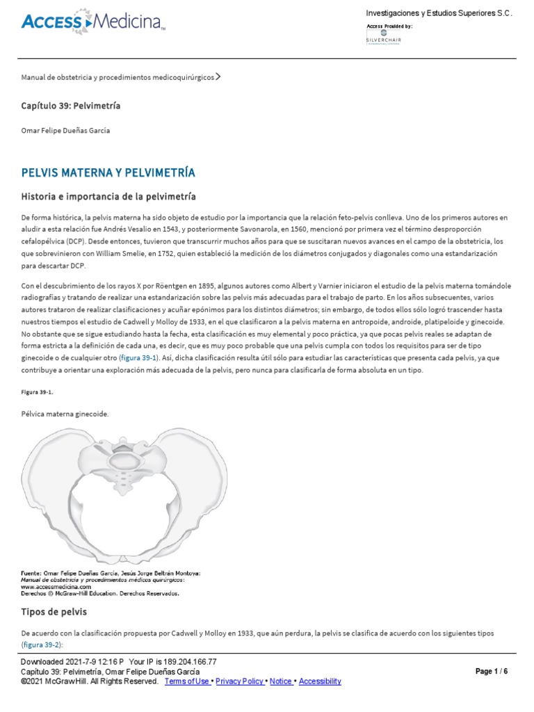 Capítulo 39 Pelvimetría Pdf Pelvis Sistema Esquelético