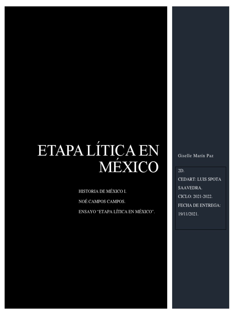Evolución de la Etapa Lítica en México | PDF | Edad de Piedra | México