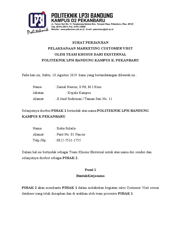 Surat MGM Mahasiswa | PDF