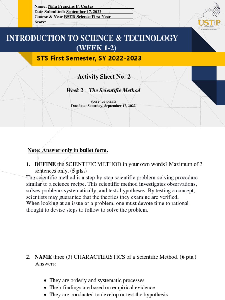 Cortes - Group 1 - WEEK 1-2 - GROUP ACTIVITY-2-The Scientific Method ... Cortes - Group 1 - WEEK 1-2 - GROUP ACTIVITY-2-The Scientific Method ...