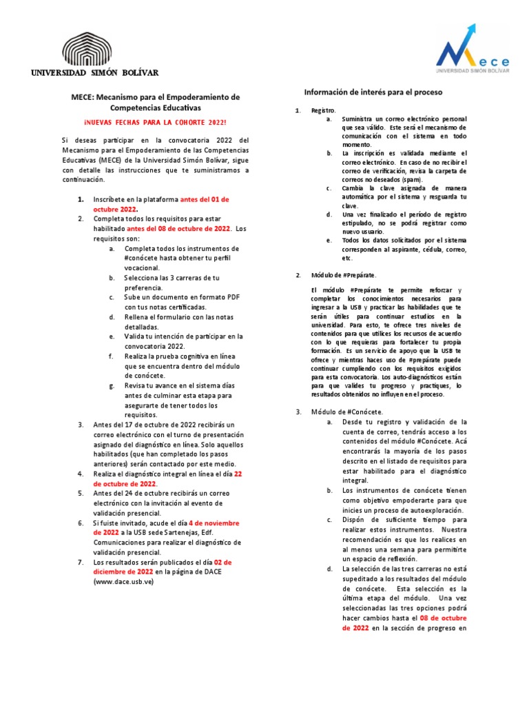 Instructivo MECE 2022 | PDF