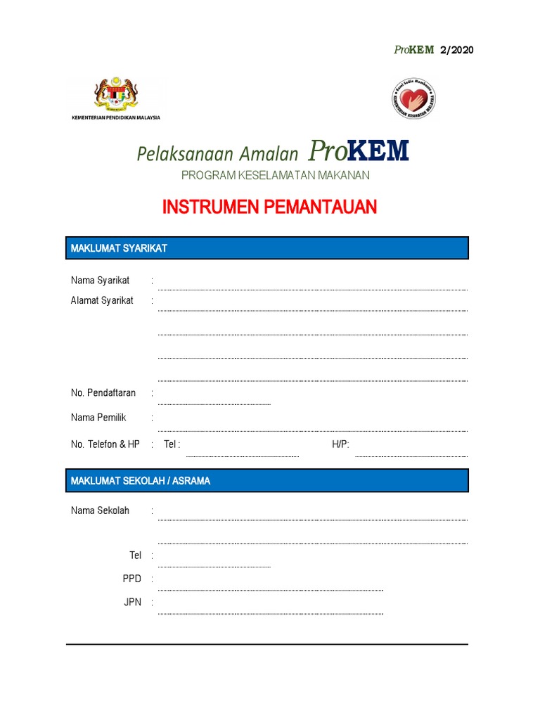 Instrumen Pemantauan Amalan Prokem | PDF