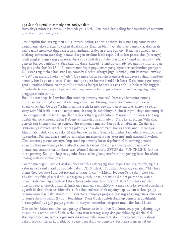 Tips Stand Up Comedy | PDF