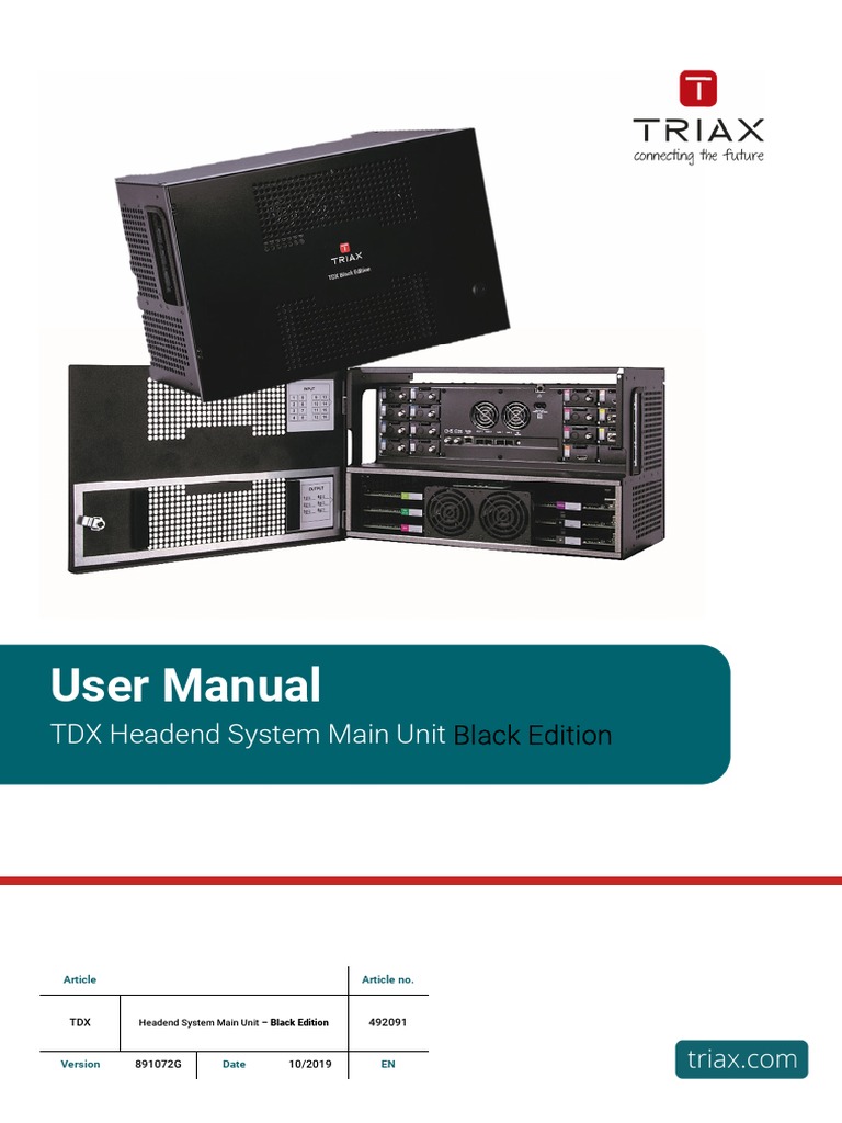 TDX Headend System Main Unit Black Edition | PDF | Cable Television ...