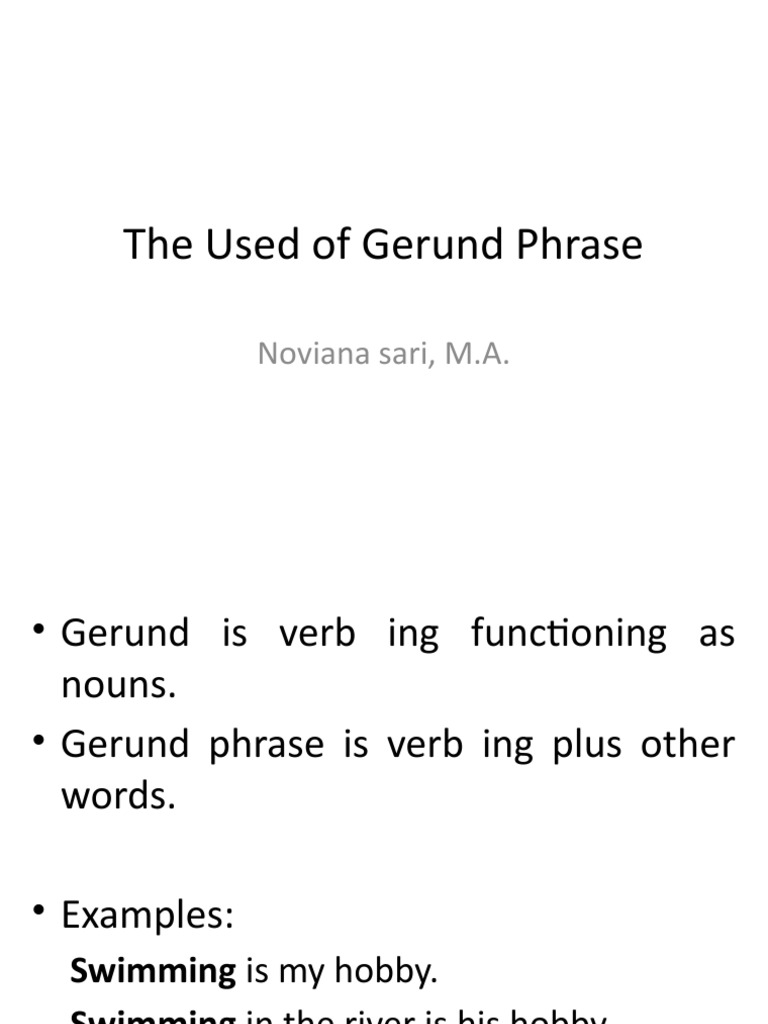 Chapter 3 The Used of Gerund and Gerund Phrase | PDF