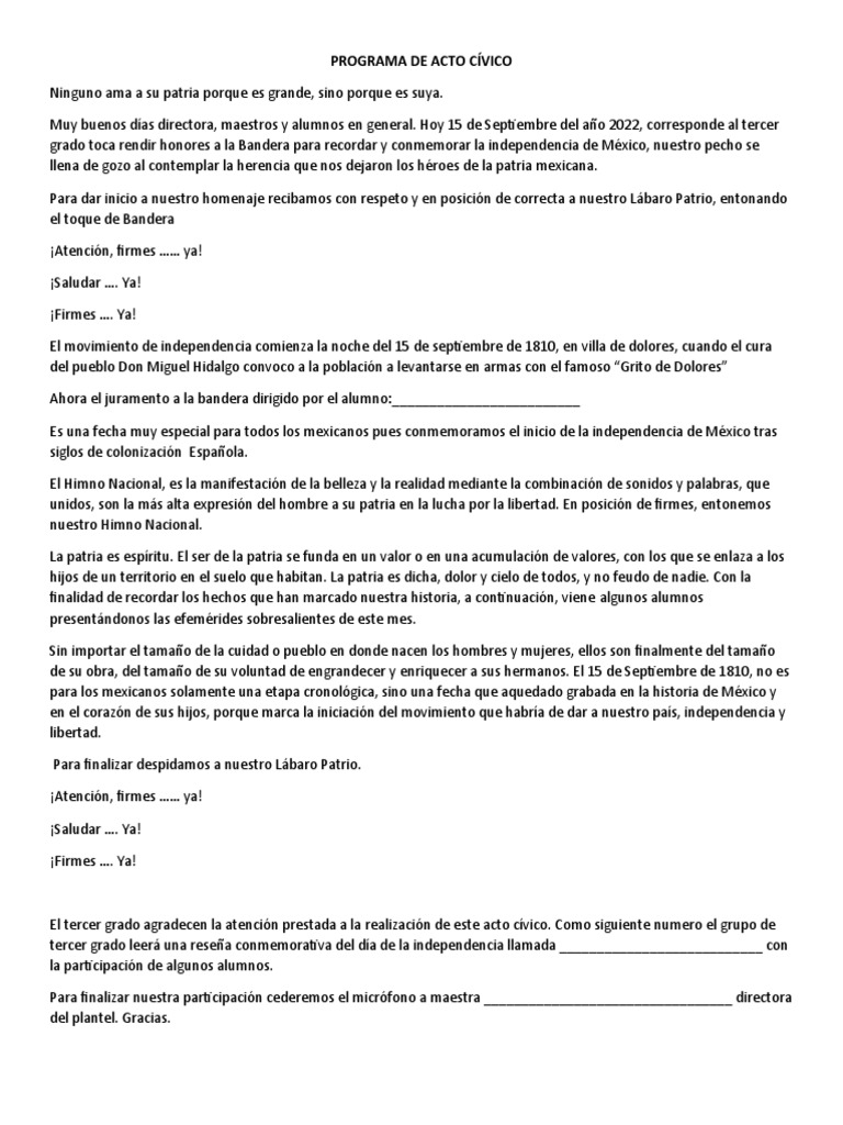 Programa de Acto Cívico | PDF | México