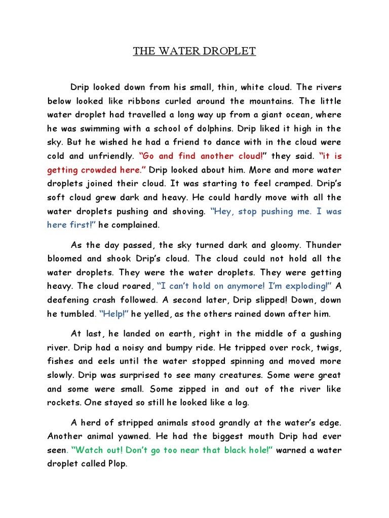 Drip A Drop Story | PDF