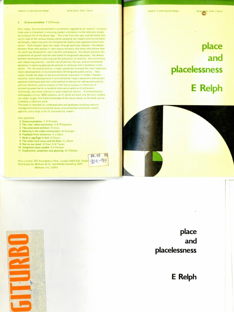 Place and Placelessness by E.relph | PDF
