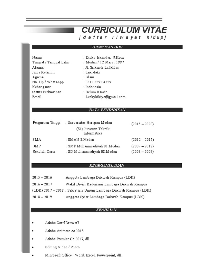 CV Dicky (Print) | PDF