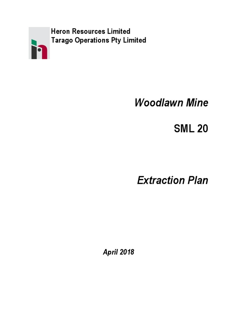 Woodlawn Mine Extraction Plan | PDF | Mining | Coal Mining