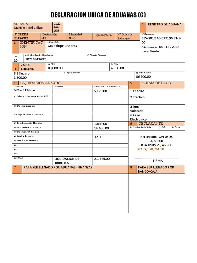 DAM Formato C | PDF | El comercio internacional | Política comercial