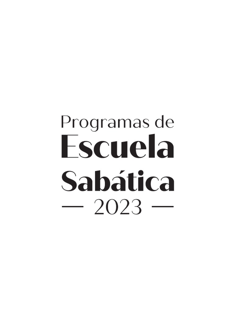 Programas de Escuela Sabatica 2023 | PDF