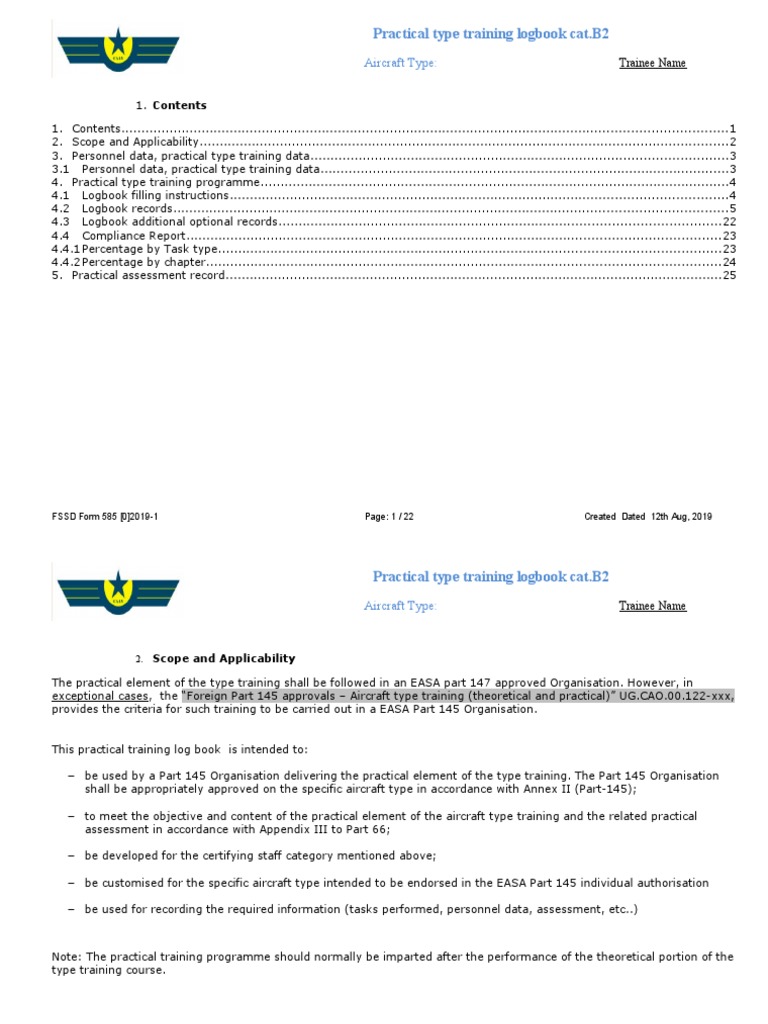 585 Form Practical Logbook B2 | PDF | Vehicles | Manufactured Goods