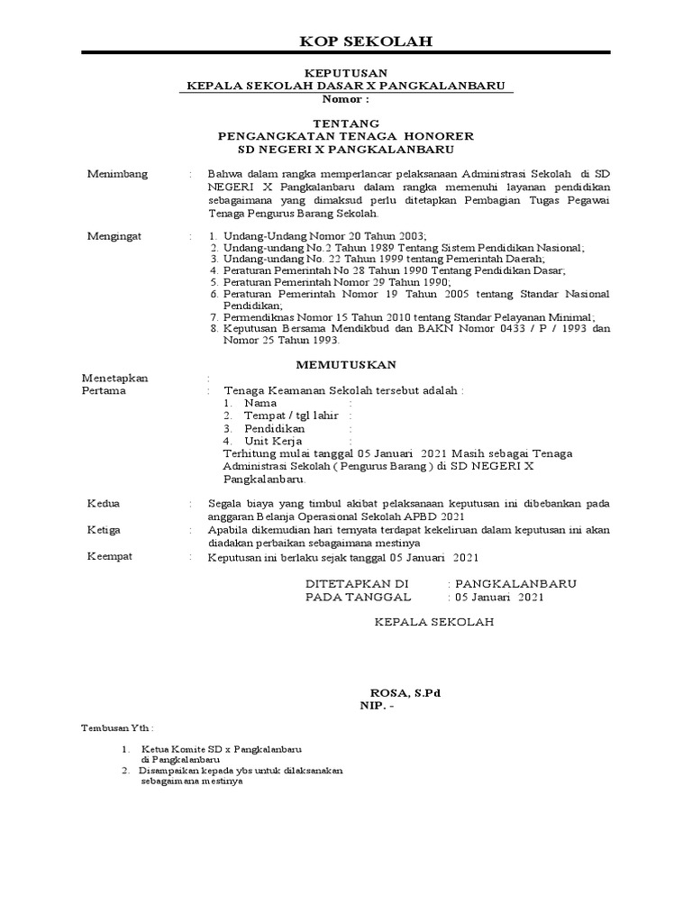 SK Pengurus Barang | PDF