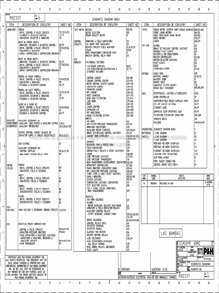 Diagrama Electrico P&H 4100XPC SH-04 | PDF