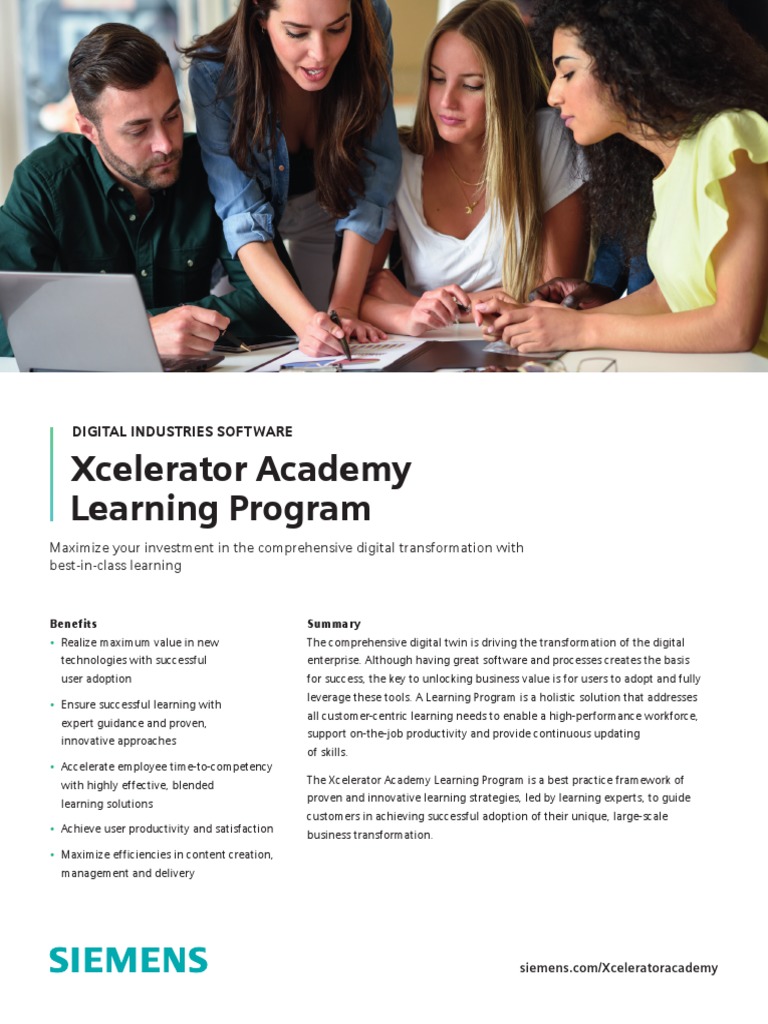 Siemens SW Xcelerator Academy Learning Programs Fact Sheet 2 | PDF