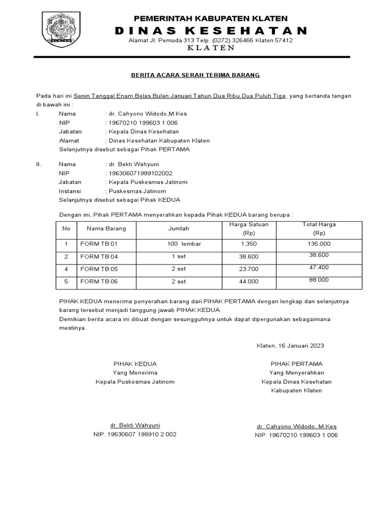 Bast Form TBC - Rangkap 2 | PDF