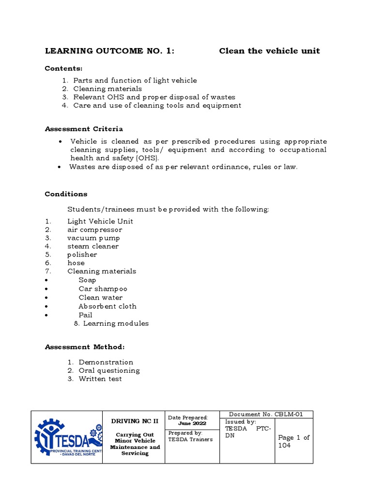 Driving Core CBLM UC1 - NEW Final | PDF