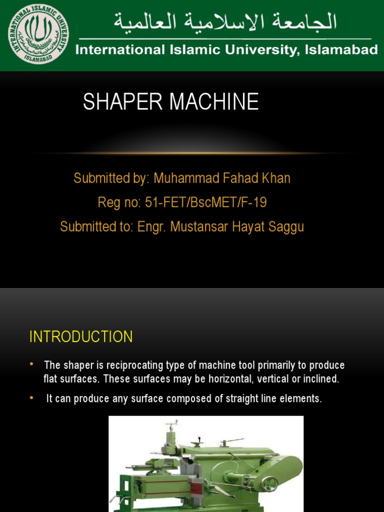 Shaper machine ppt | PDF | Metalworking | Mechanical Engineering