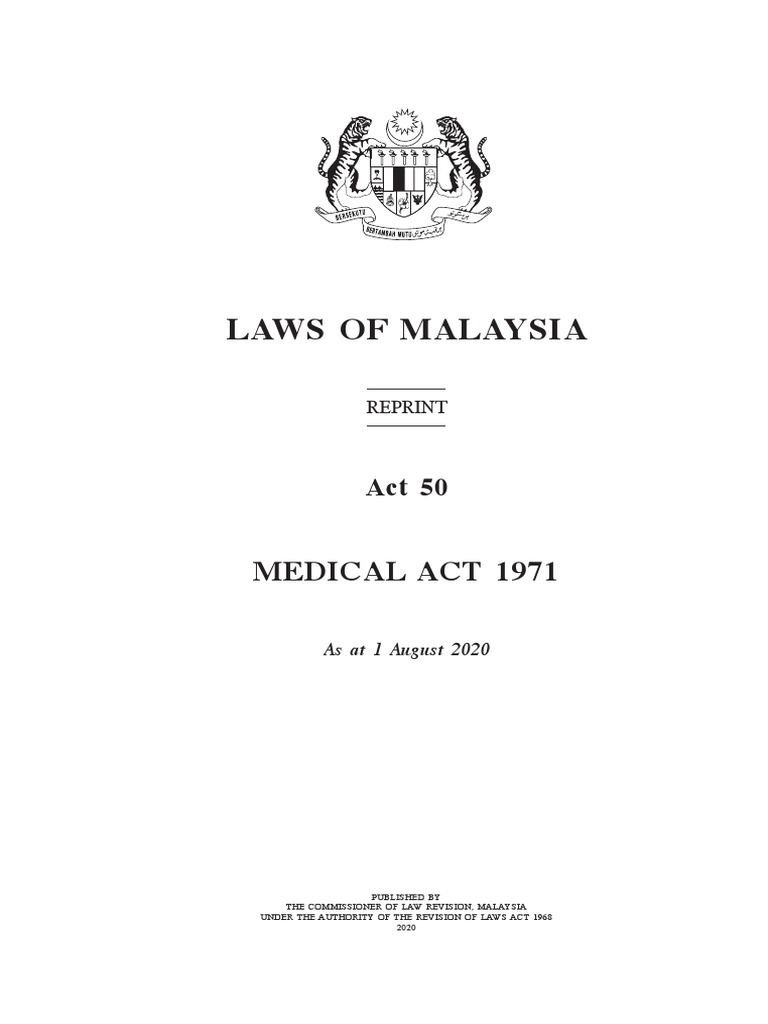 Regulation of the Medical Profession in Malaysia: An Overview of the ...