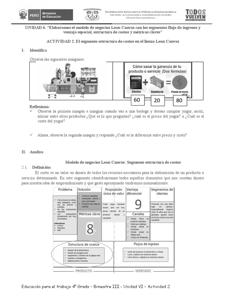 EPT 4° - UD6 - DEA 2 - Ficha | PDF | Presupuesto | Economias
