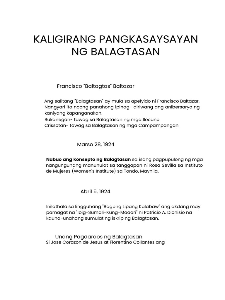 Kasaysayan ng Balagtasan | PDF
