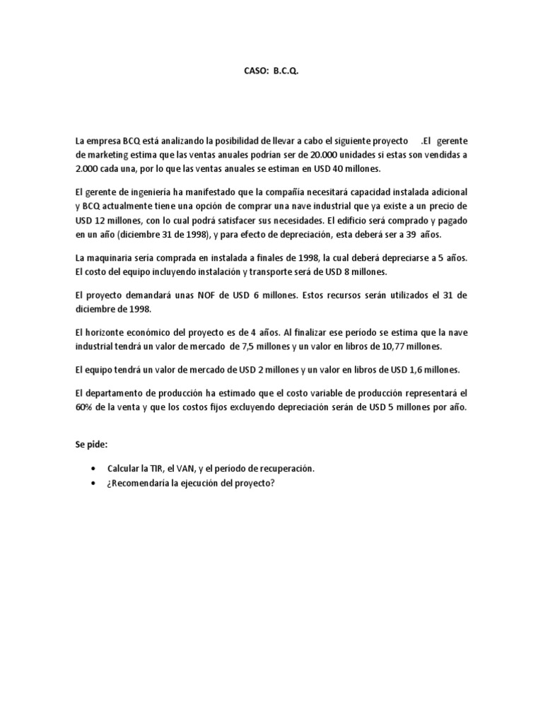 Caso BCQ (Expansión) | PDF