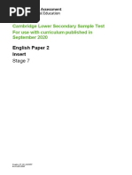English Paper 1 Insert: Stage 7 | PDF