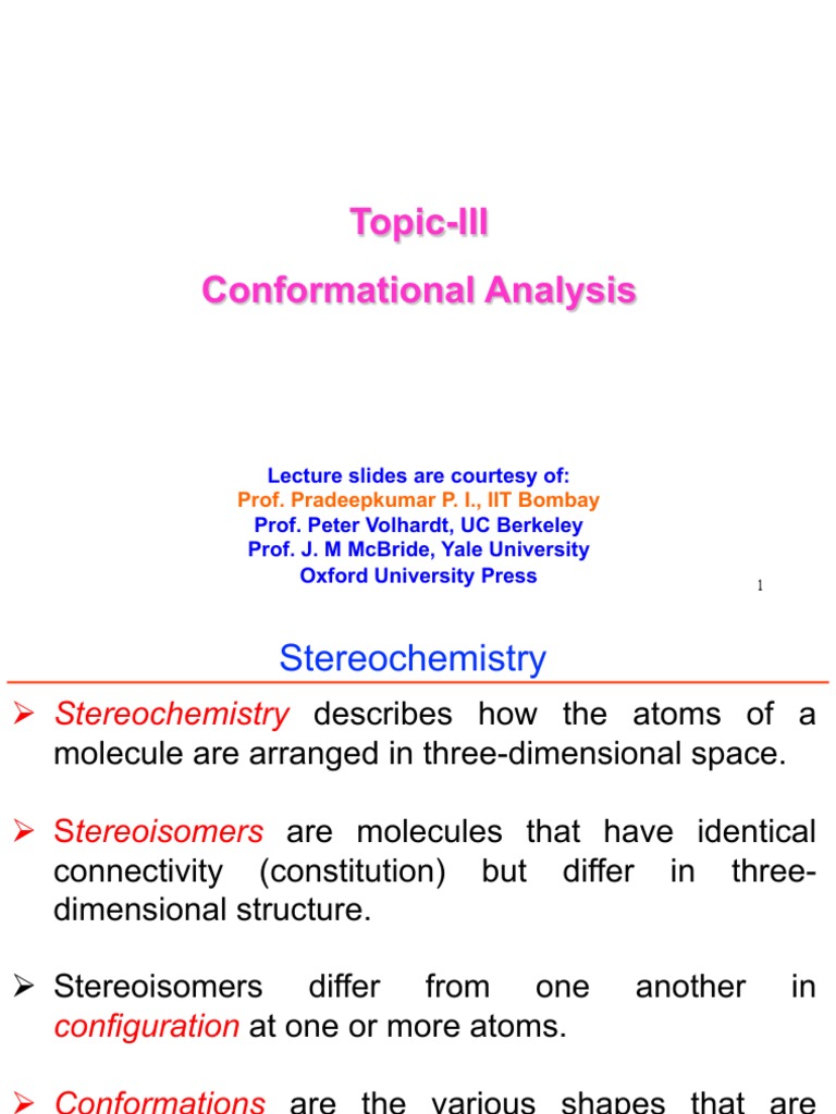 CH-105 - (3) Conformational Analysis | PDF | Conformational Isomerism | Stereochemistry