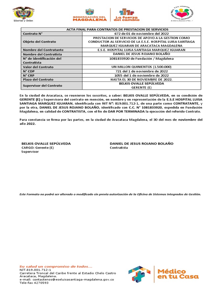 Modelo Acta Final | PDF