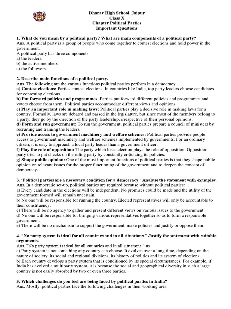 Political Parties | PDF | Political Parties | Elections