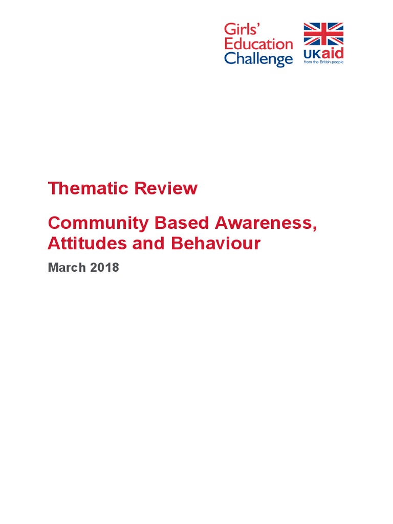 TR Community Based Awareness Attitudes Behaviour | PDF | Attitude ...