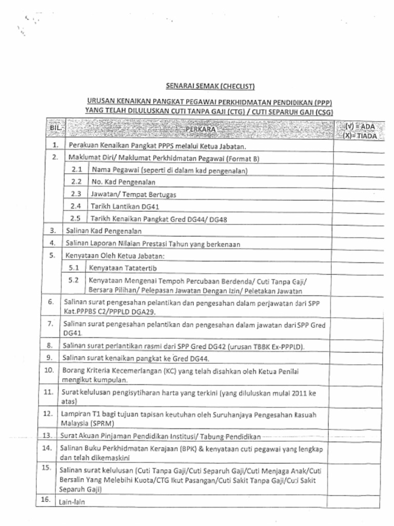 Borang Kenaikan Pangkat Manual | PDF