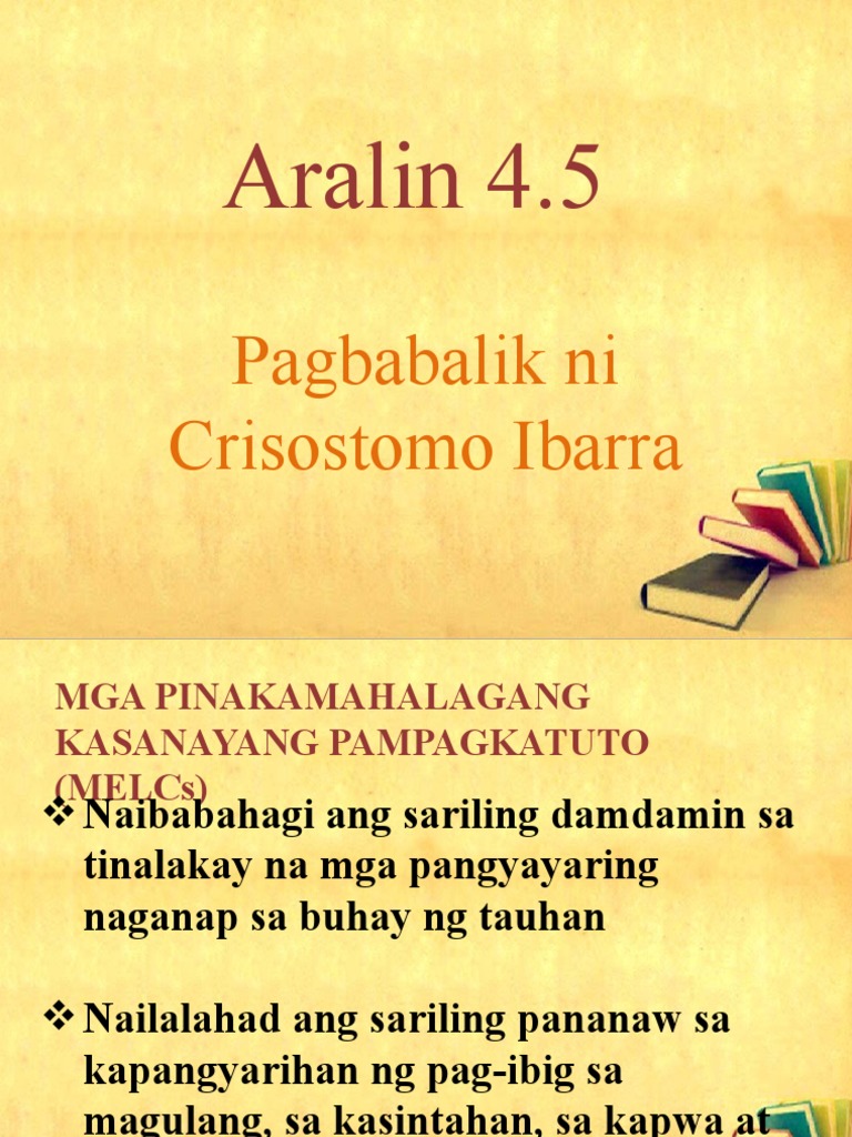 Aralin 4.5 Pagbabalik Ni Crisostomo Ibarra | PDF