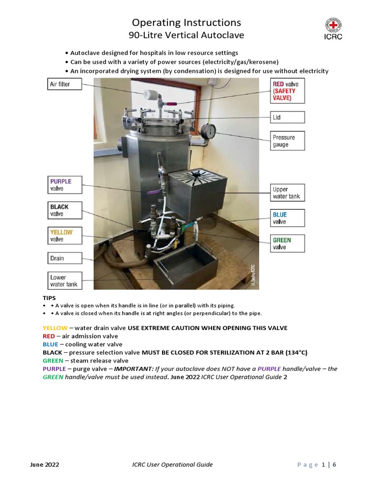 User Operational Guide - 90 Liter Autoclave EN-AR | PDF | Steam | Vacuum