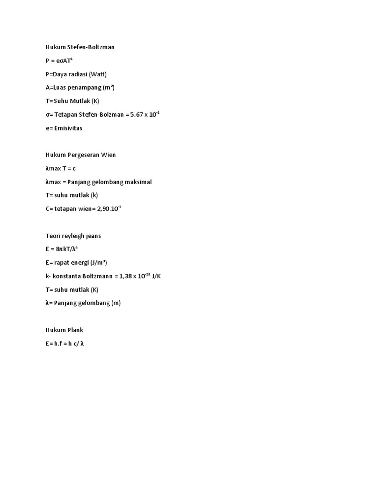 Rumus Benda Hitam | PDF