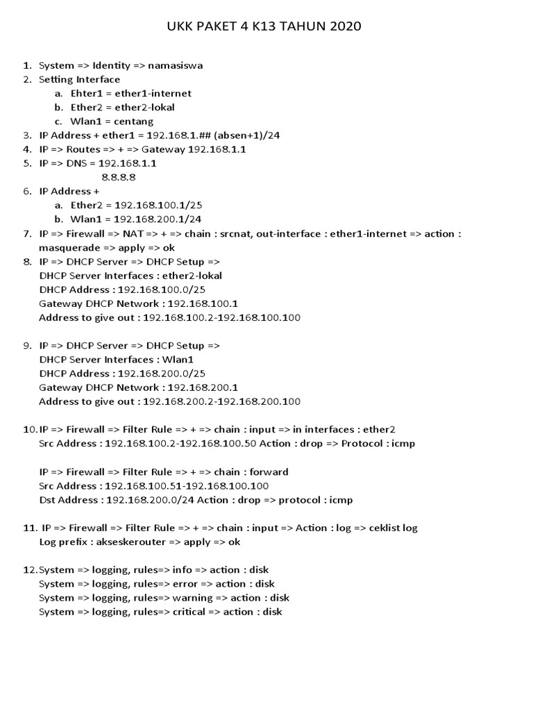Ukk Paket 4 K13 Tahun 2020 | PDF | Internet Protocol Suite | Ip Address