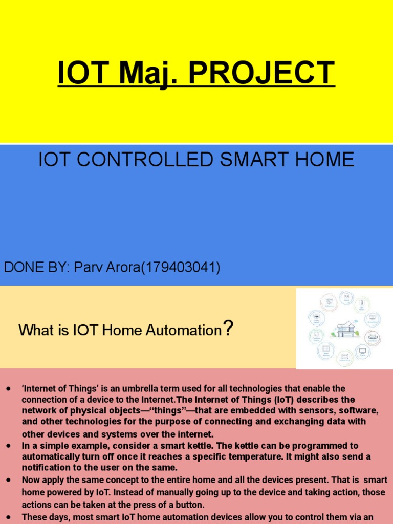 Project on IoT | PDF | Internet Of Things | Home Automation