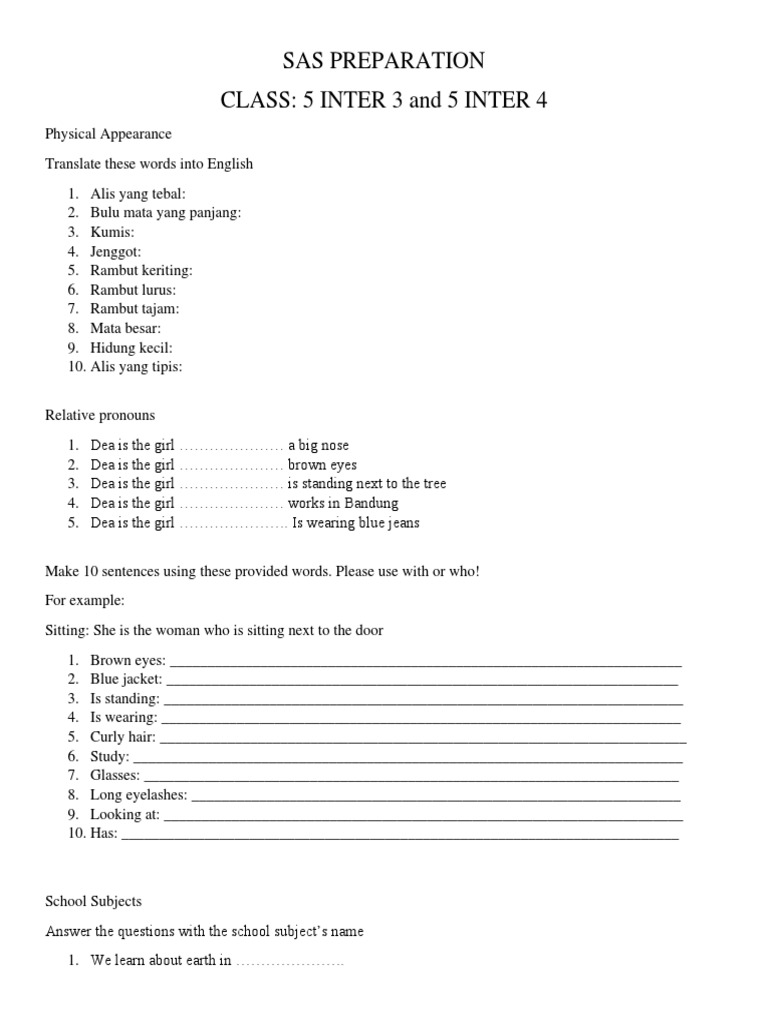 Sas Preparation Guide Covering A Wide Range Of Grammar Vocabulary And